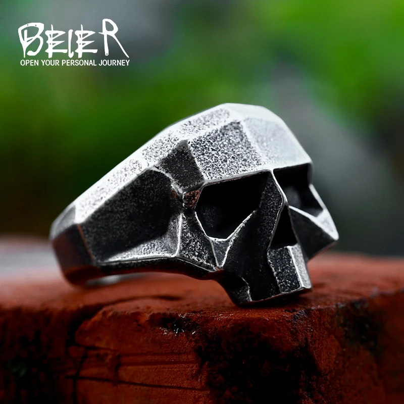 BEIER-316L-Stainless-Steel-Punk-Skull-ring-quality-products-Man-s ...