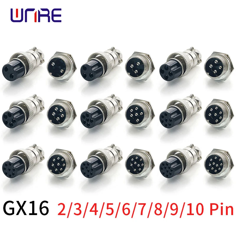 1set GX16 2/3/4/5/6/7/8/9/10 Pins Male & Female 16mm Circular Aviation ...