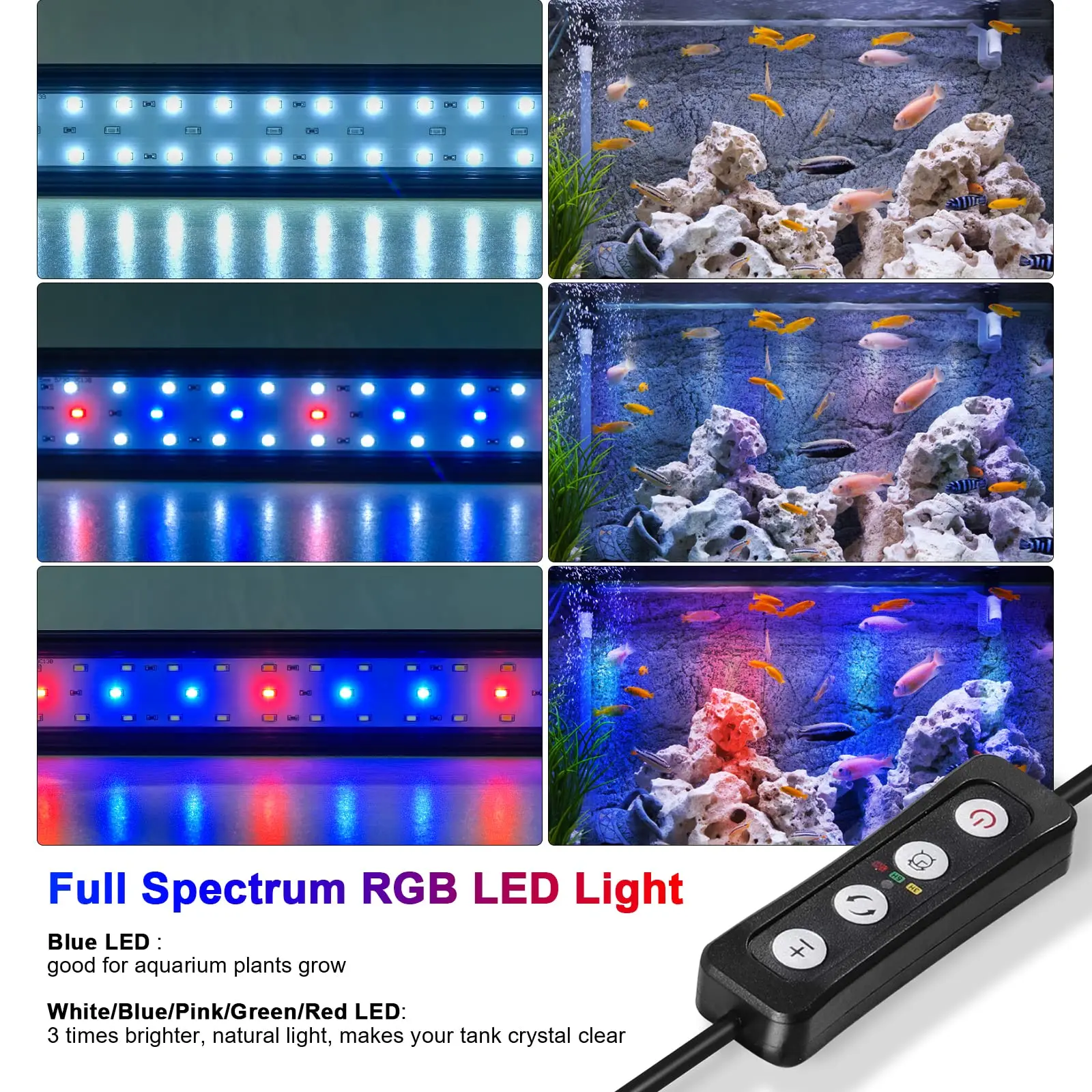 Éclairage,Éclairage LED à spectre complet pour Aquarium , contrôleur ...