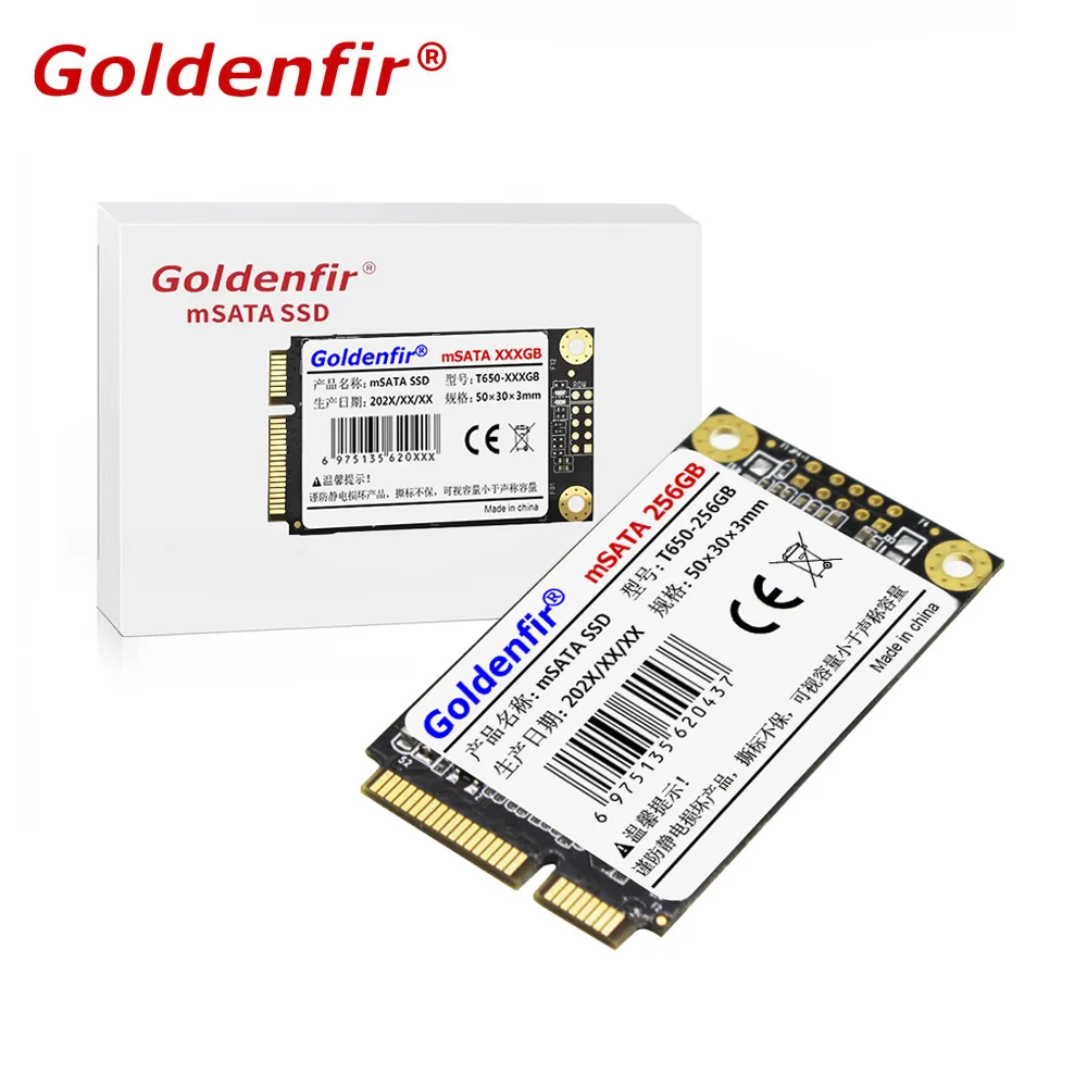 MSATA SSD 64GB 128GB 256GB 512GB 1TB Goldenfir SATAIII Internal Solid State Drive 3x5cm Mini SATA