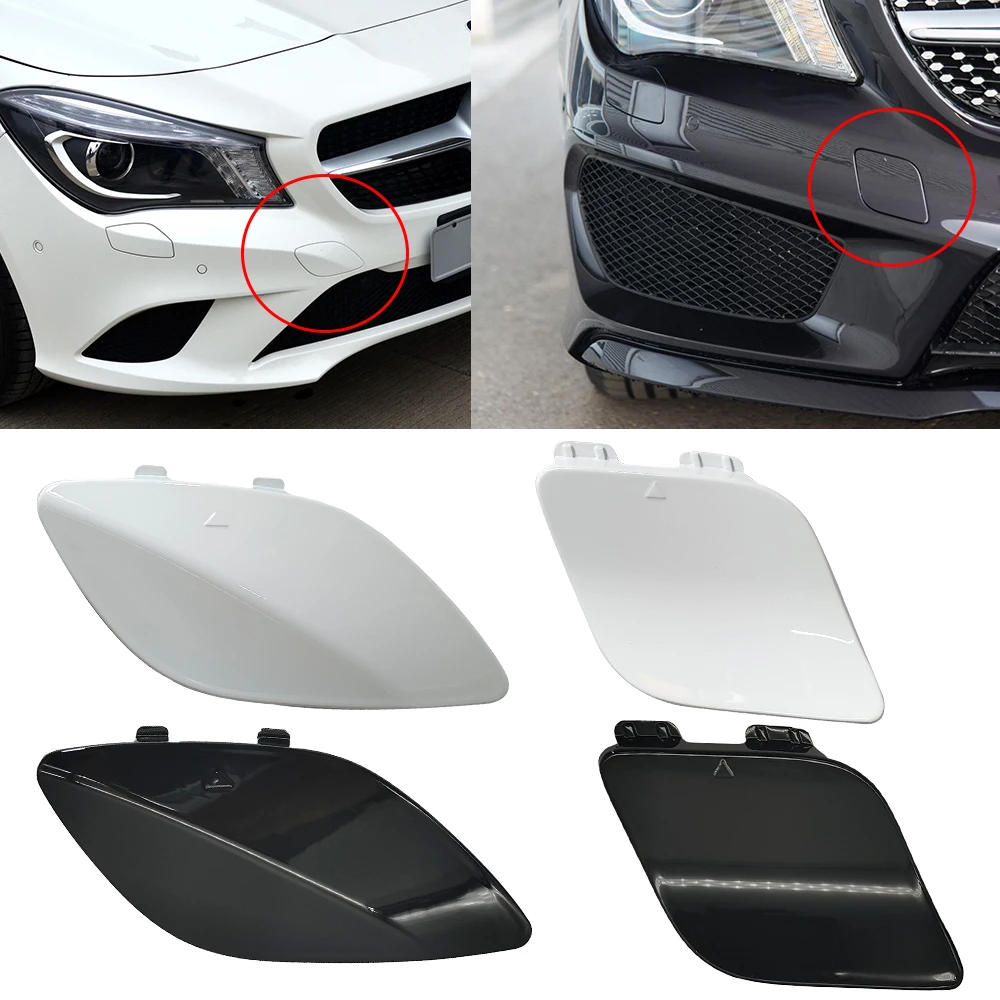 For-Mercedes-W117-Black-White-Car-Front-Bumper-Tow-Eye-Cap-Cover-Fit ...