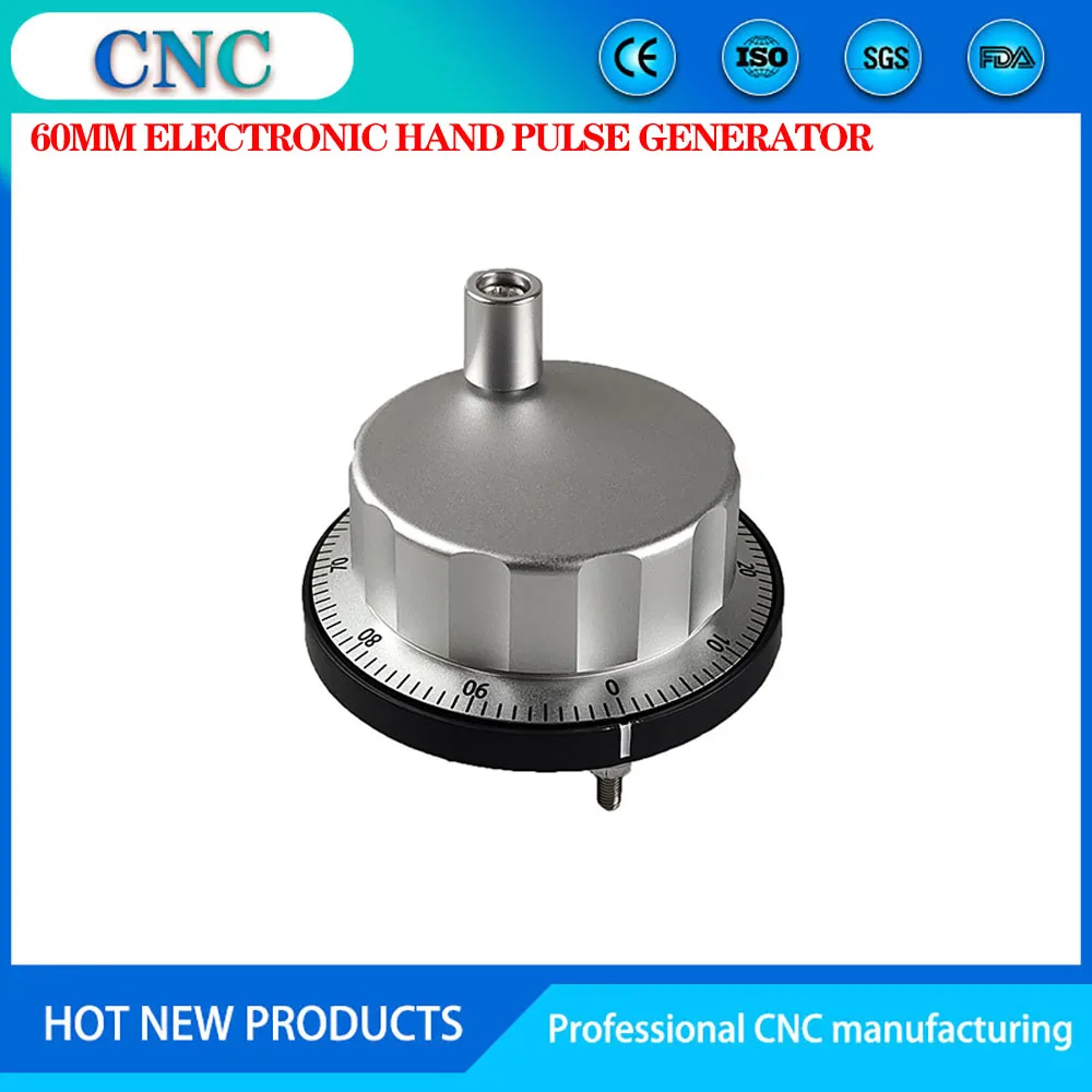 CNC pulse generator handwheel 5V 60mm black white 100 pulse manual ...