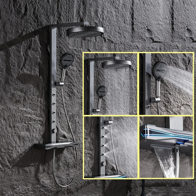 Popular-Waist-Spray-Brass-Gun-Grey-Shower-Set-Bathroom-Wall-Mounted-Hot ...