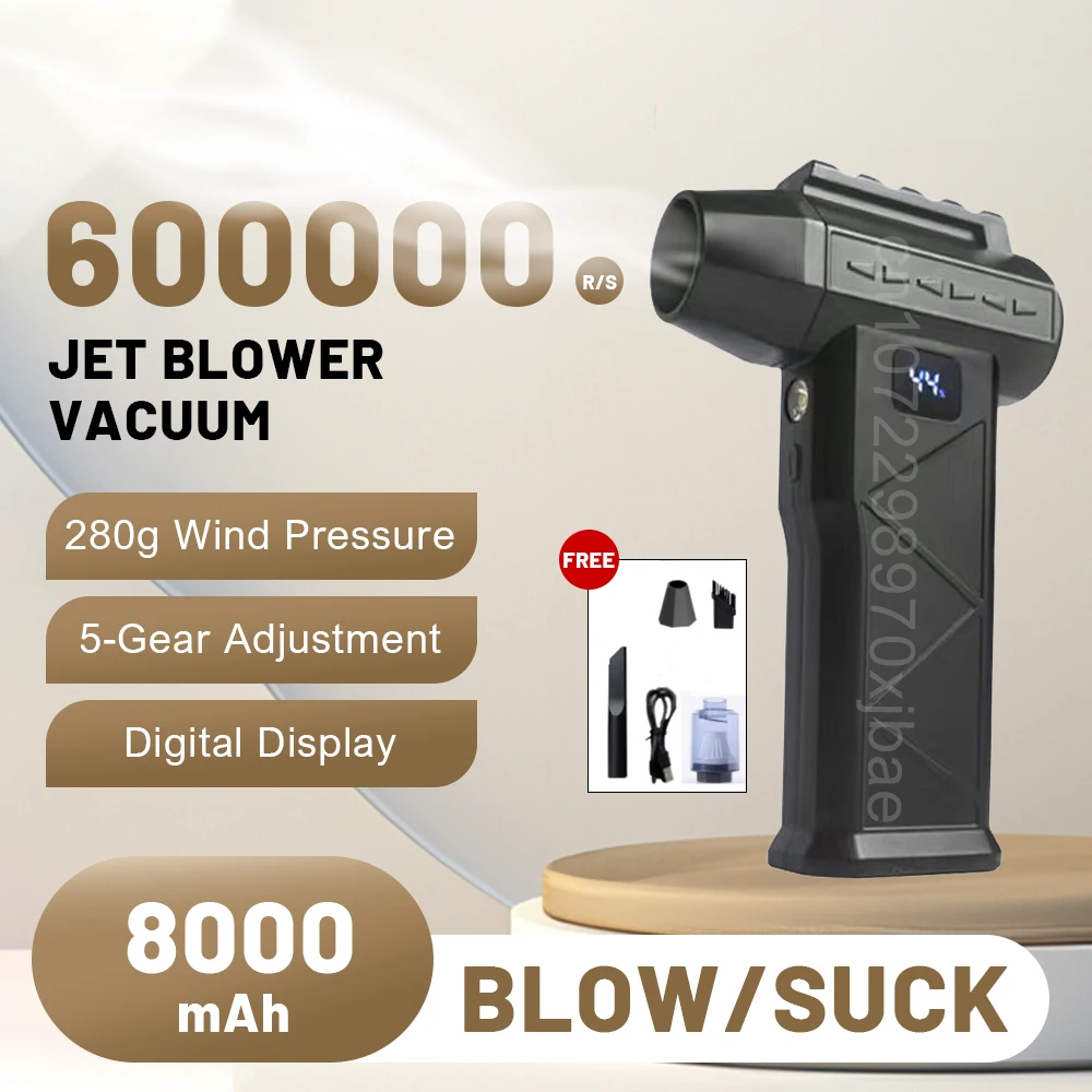 600000RPM Turbo Jet Blower Vacuum Brushless Motor Rechargeable Cordless ...