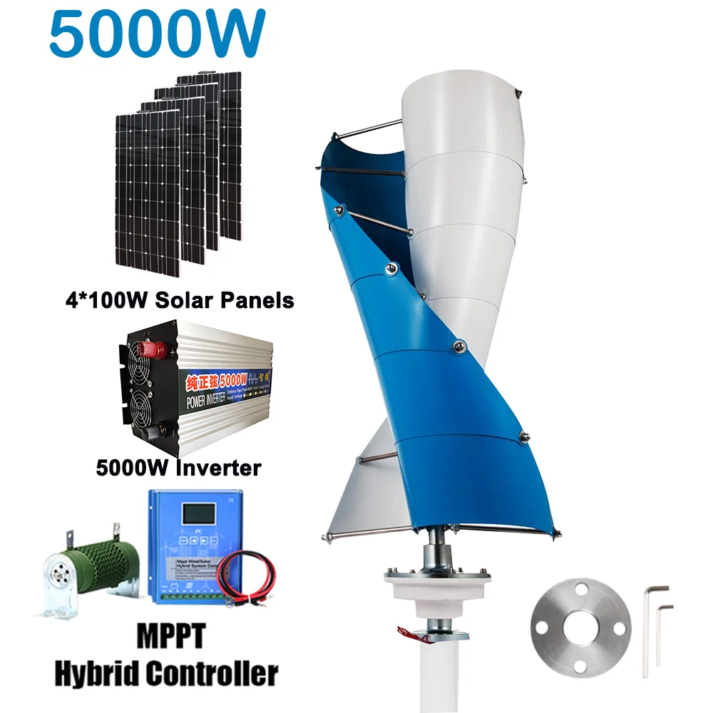 Home-Windturbinen-generator-Kit-5kW-12V-24V-48V-Vertikal-achse ...