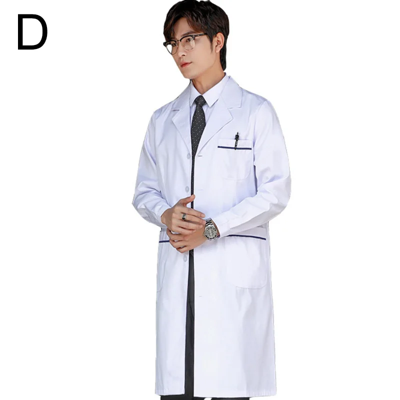 Unisex-Short-Long-Sleeve-White-Lab-Coat-Medical-Nurse-Doctor-Uniform ...