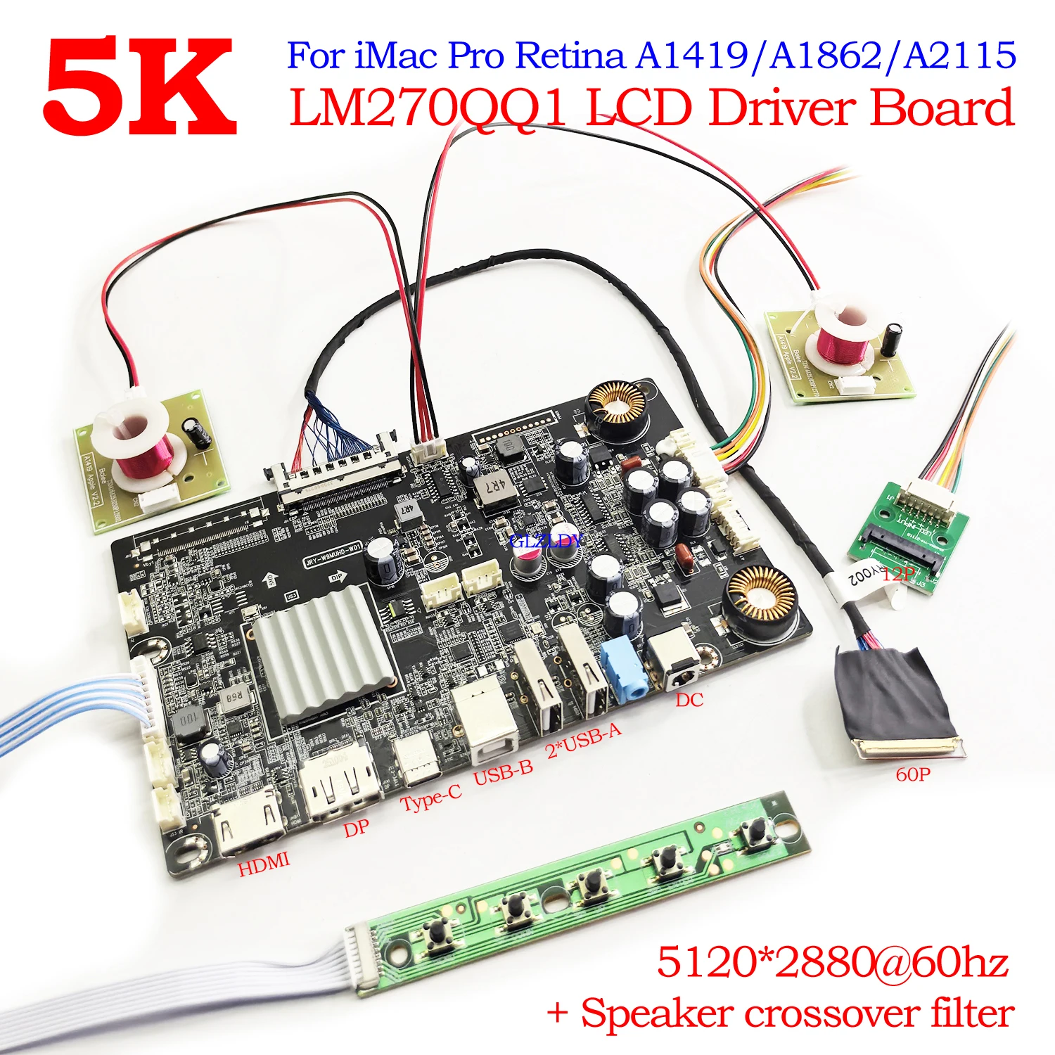 For 27'' iMac 5120x2880@60Hz A1862 A2115 5K LCD Controller DP Type-c ...