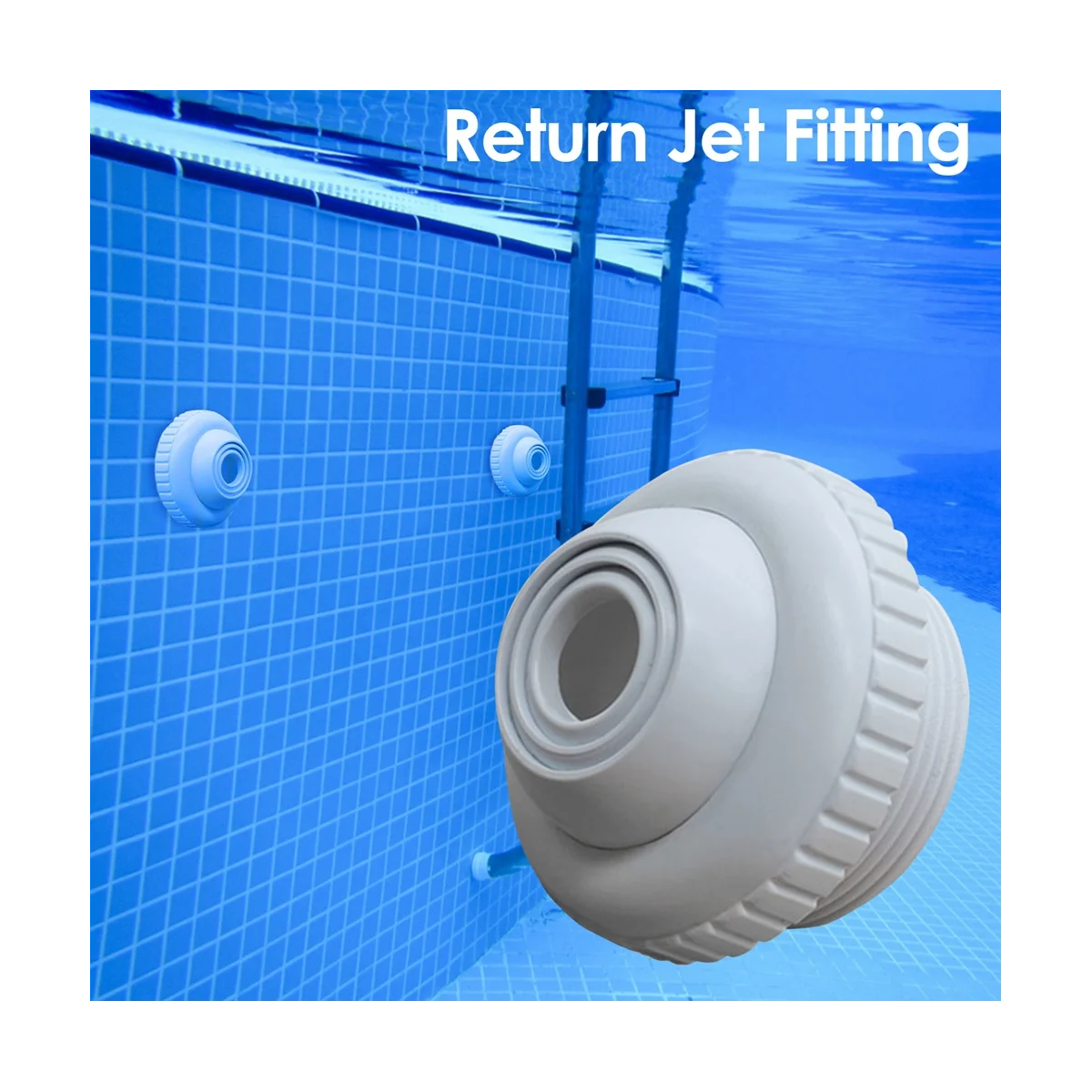 2Pcs Swimming Pool Spa Return Jet Fitting Massage Nozzle Inlet Outlet ...