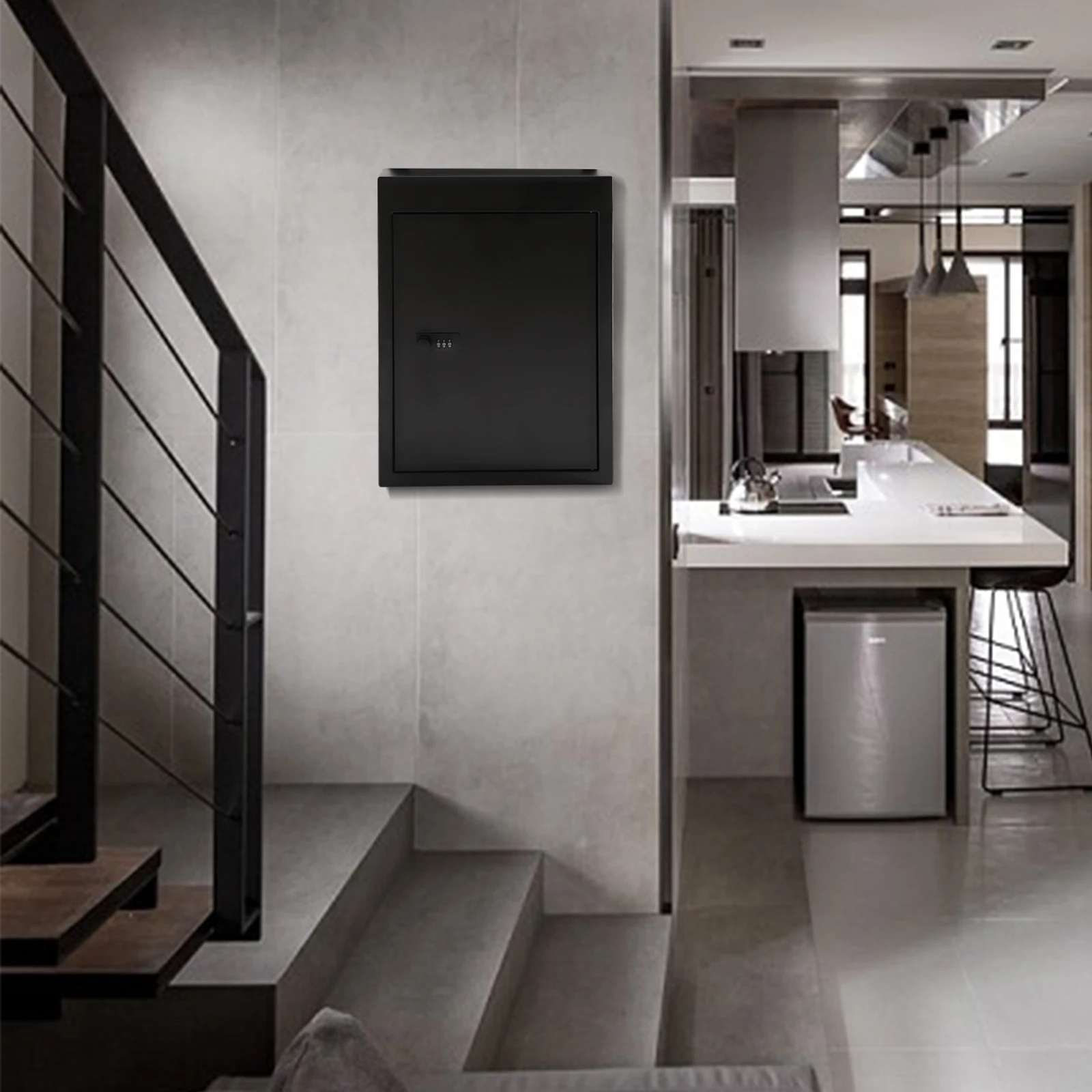 Modern-Black-Galvanized-Sheet-Wall-Mount-Mailbox-Package-Delivery-Box ...