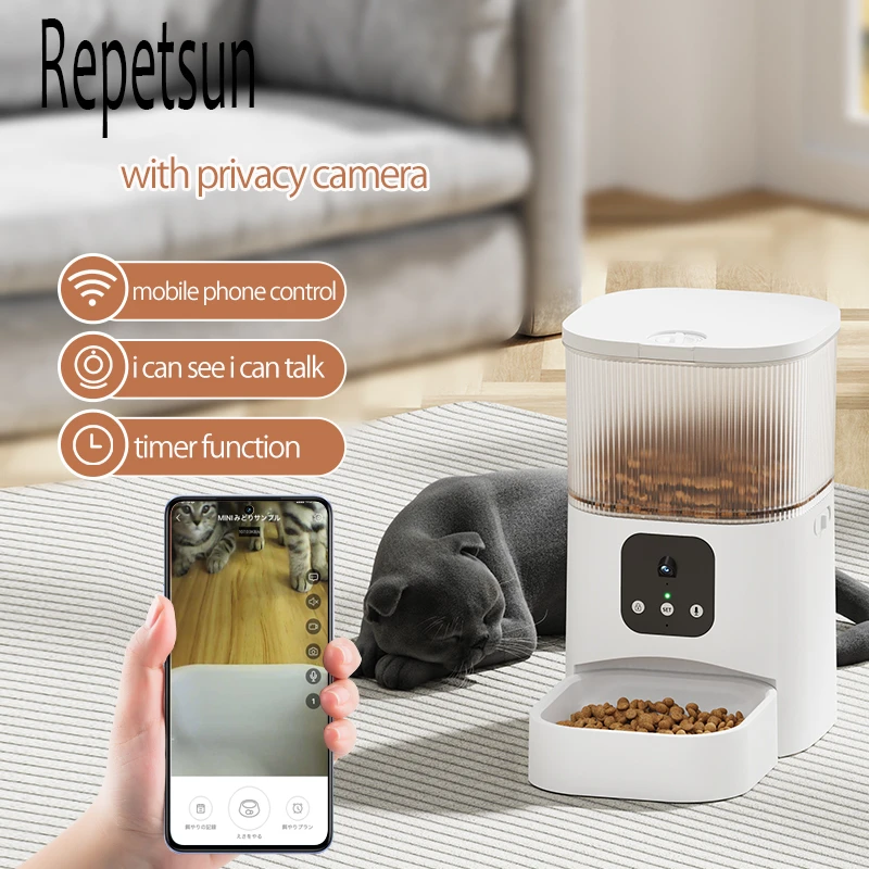 3l Pet Automatic Feeder Smart Recorder With Hd Camera App Control Timer ...