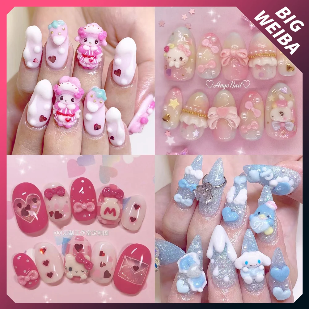 Cartoon-Dolls-Nails-Detachable-Finished-Fingernails-Hello-Kitty ...