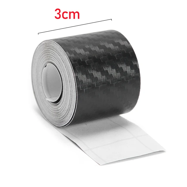 3M/5M/7M Carbon Fiber Black Tape Paste Protector Strip Auto Door Sill ...