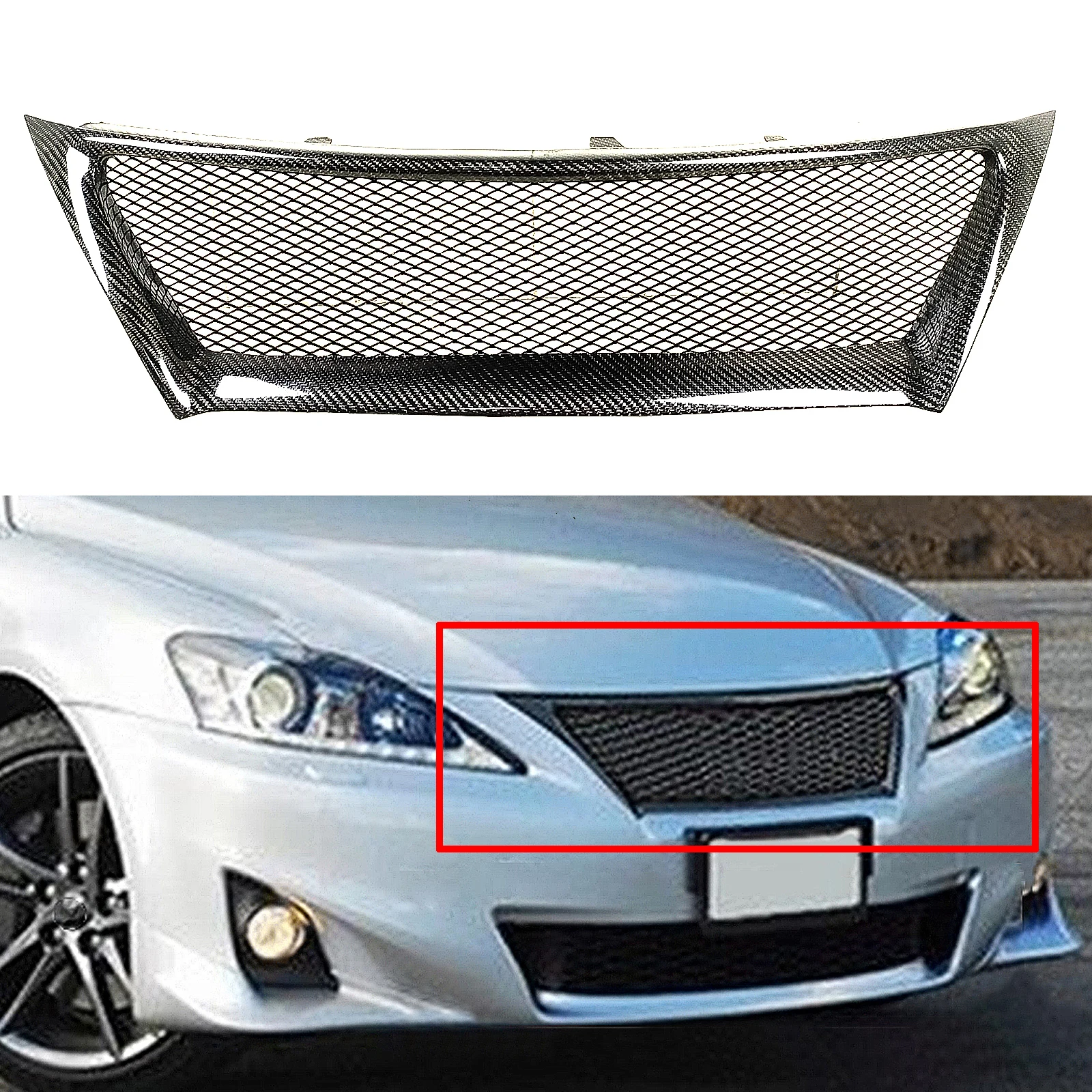 Carbon-Fiber-Fiberglass-Grill-Front-Grille-For-Lexus-IS-IS250-IS350 ...