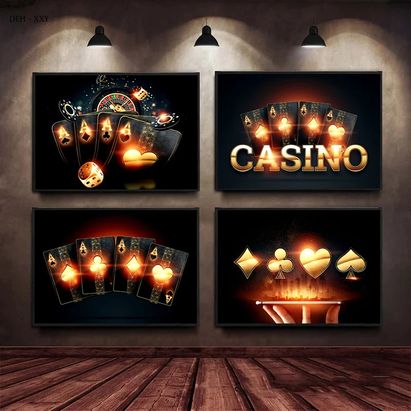 Casino-Royale-Gambling-Wall-Art-Pictures-Card-Game-Gambling-Canvas ...