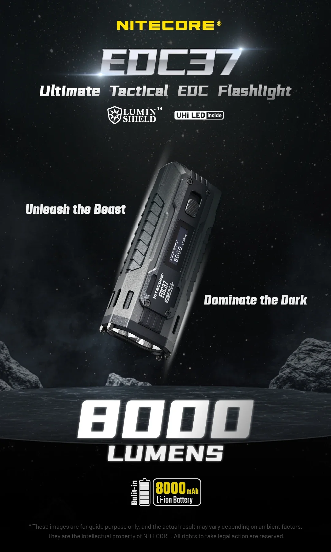 NITECORE EDC37 8000 люмен Сильный свет Максимальный тактический фонарик ...