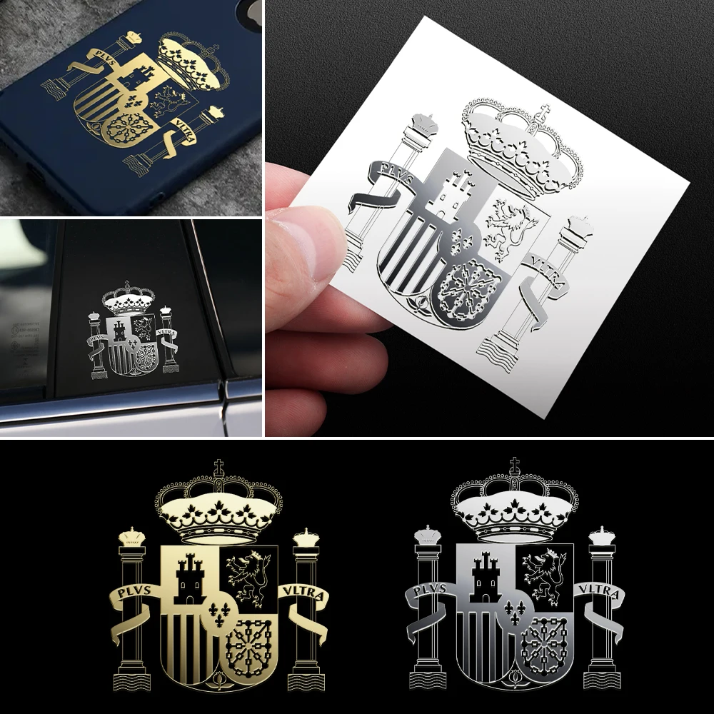 Car-Styling-3D-Aluminum-Coat-of-Arms-of-Spain-National-Emblem-Sticker ...