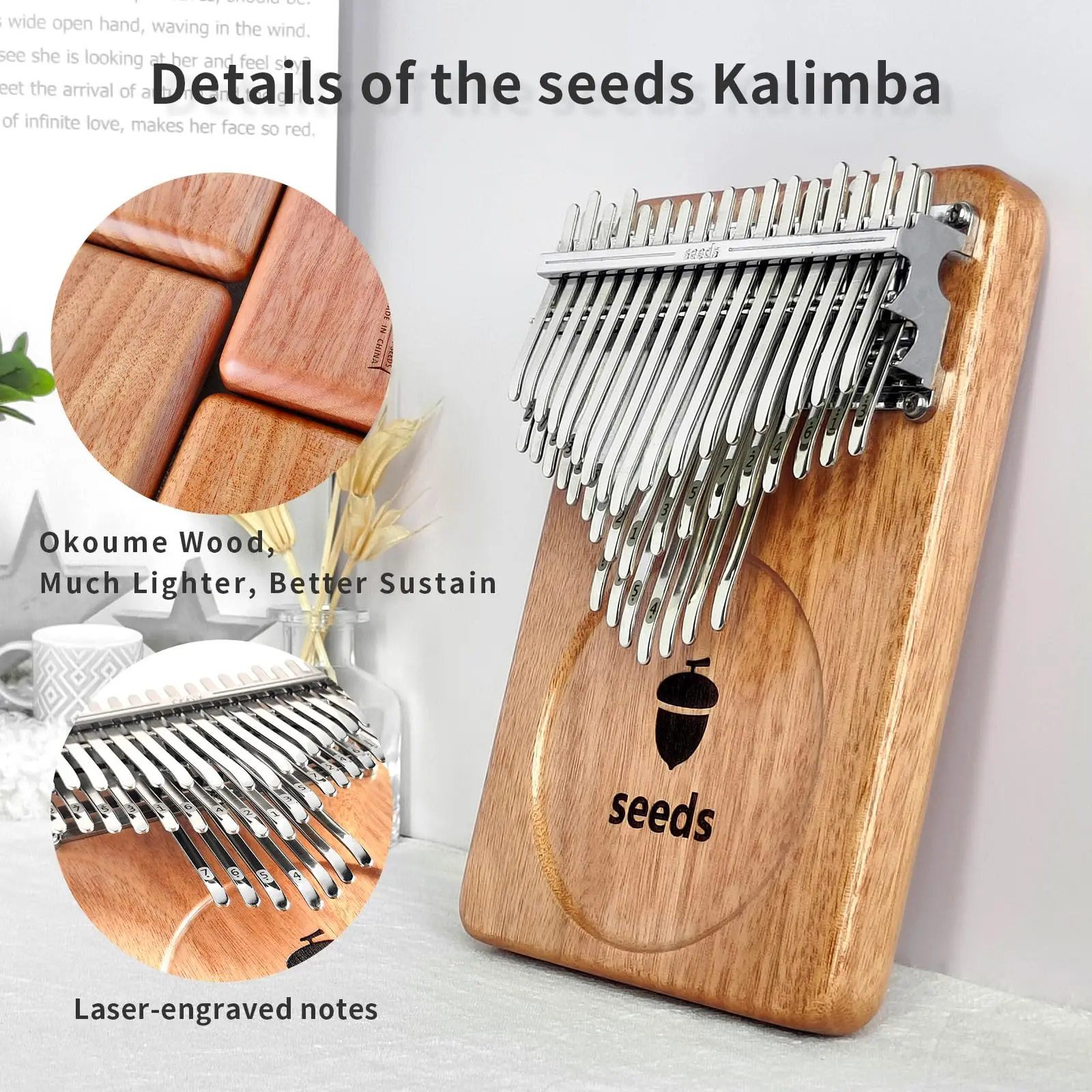 Calimba-profesional-de-madera-maciza-Piano-de-pulgar-de-3-capas-Kalimba ...
