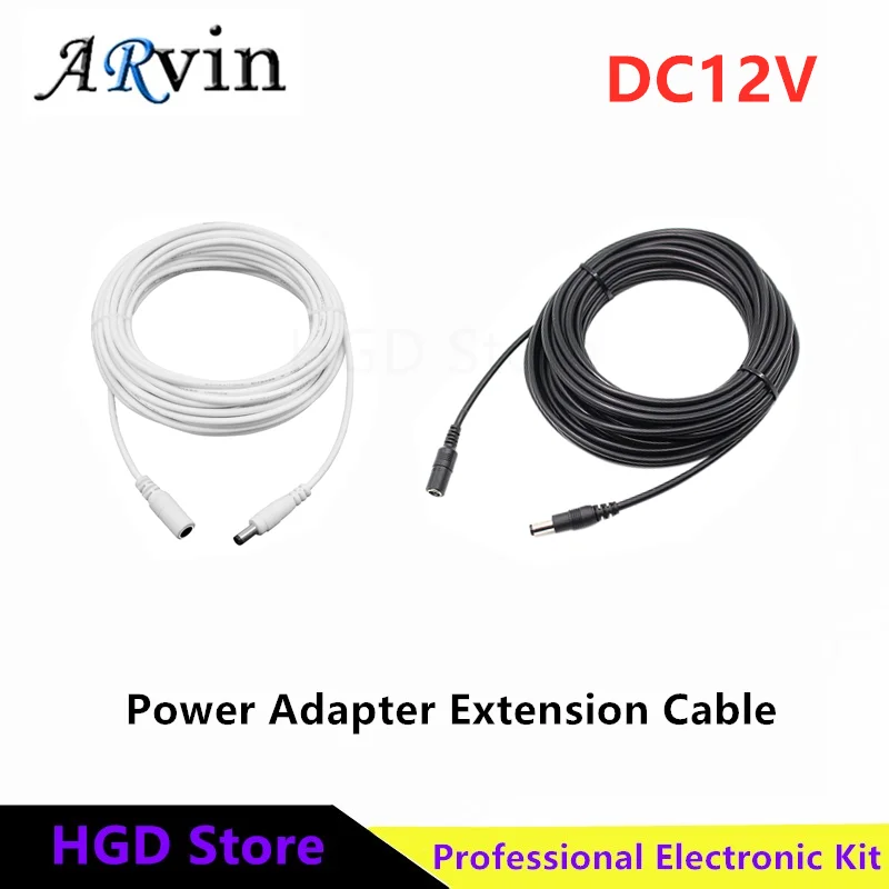 DC 12V Power Adapter Extension Cable 5.5*2.1mm Male Female Power Cord ...