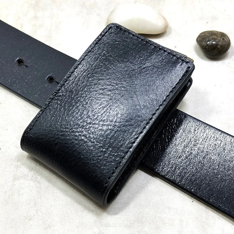 Zippered Car Key Waist Bag Genuine Leather Keys Belt Pouch Horizontal ...