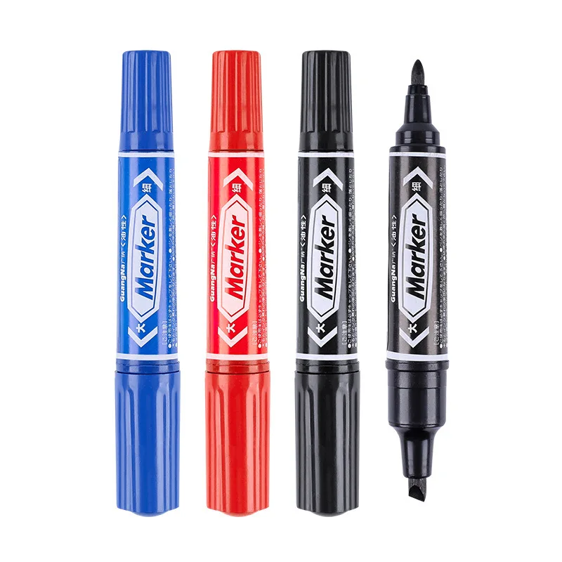 3-pcs-5-pcsWaterproof-Permanent-marker-Pens-Black-Blue-Red-Two-Nibs-Oil ...
