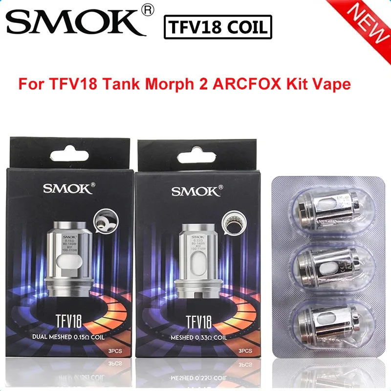 Original-SMOK-TFV18-Coil-TFV18-Dual-Mesh-0-15ohm-V18-Meshed-0-33ohm ...