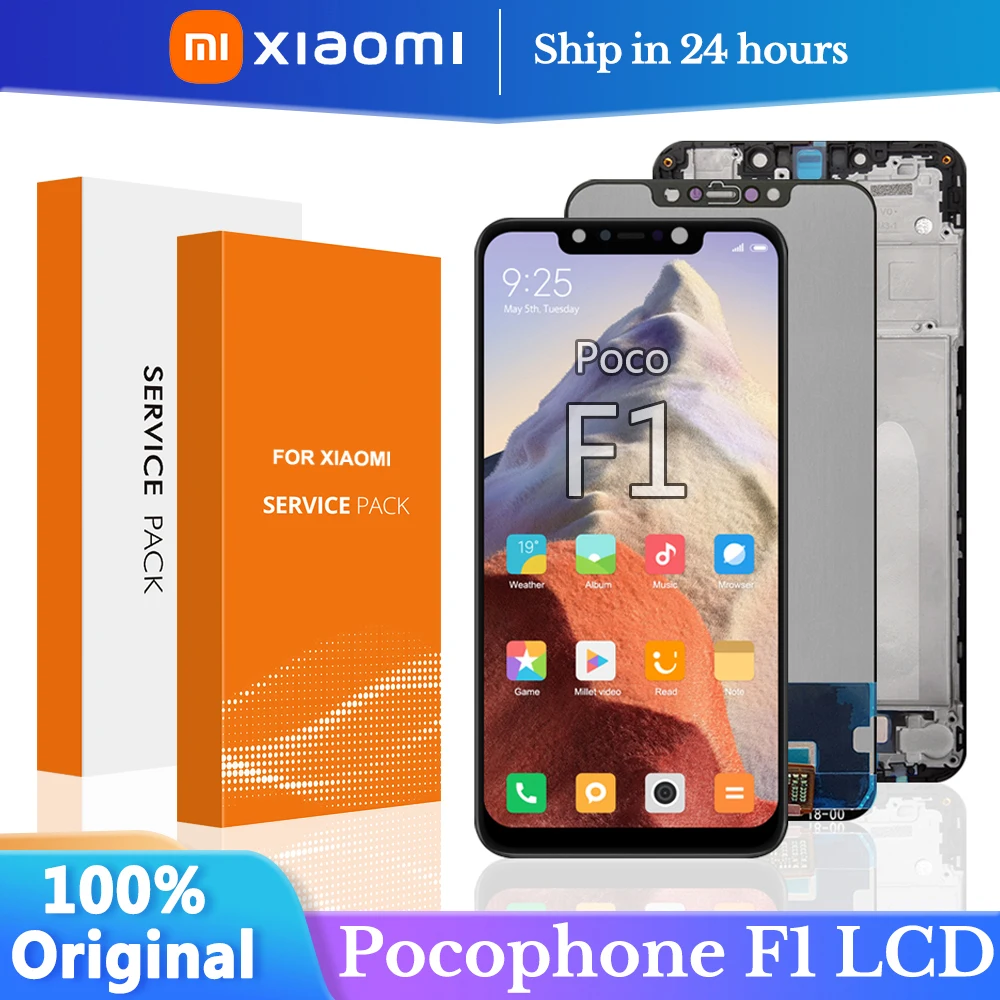 POCO Pocophone F1 F1 Lcd 디스플레이 터치 스크린 디지타이저 프레임 교체 6.18 "오리지널 LCD 샤오미 ...