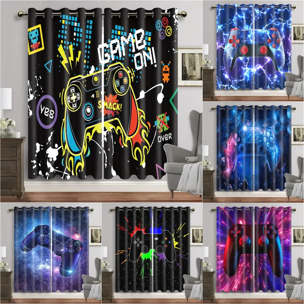 Cool-Game-Handle-Gamepad-Gaming-Room-Boy-Window-Curtain-Blinds-For ...