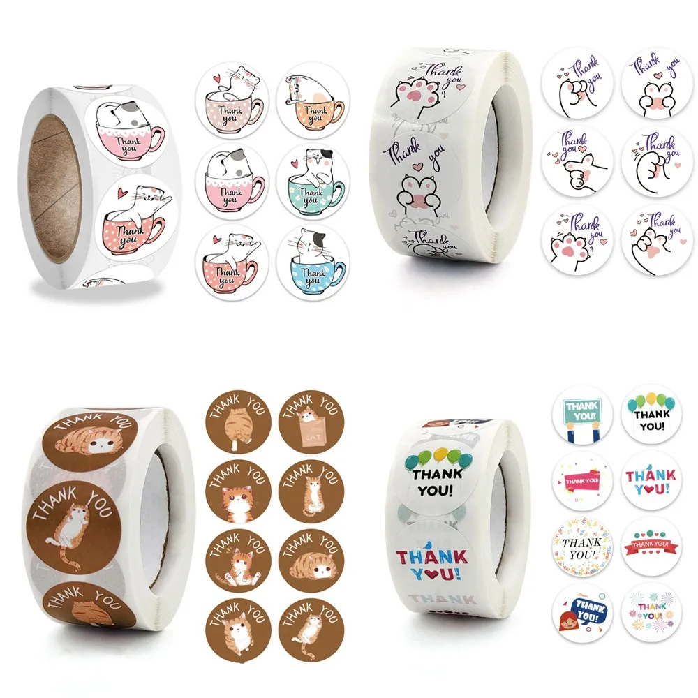 50-500pcs-Cute-Cartoon-Cat-Paw-grazie-adesivi-per-la-decorazione-del ...