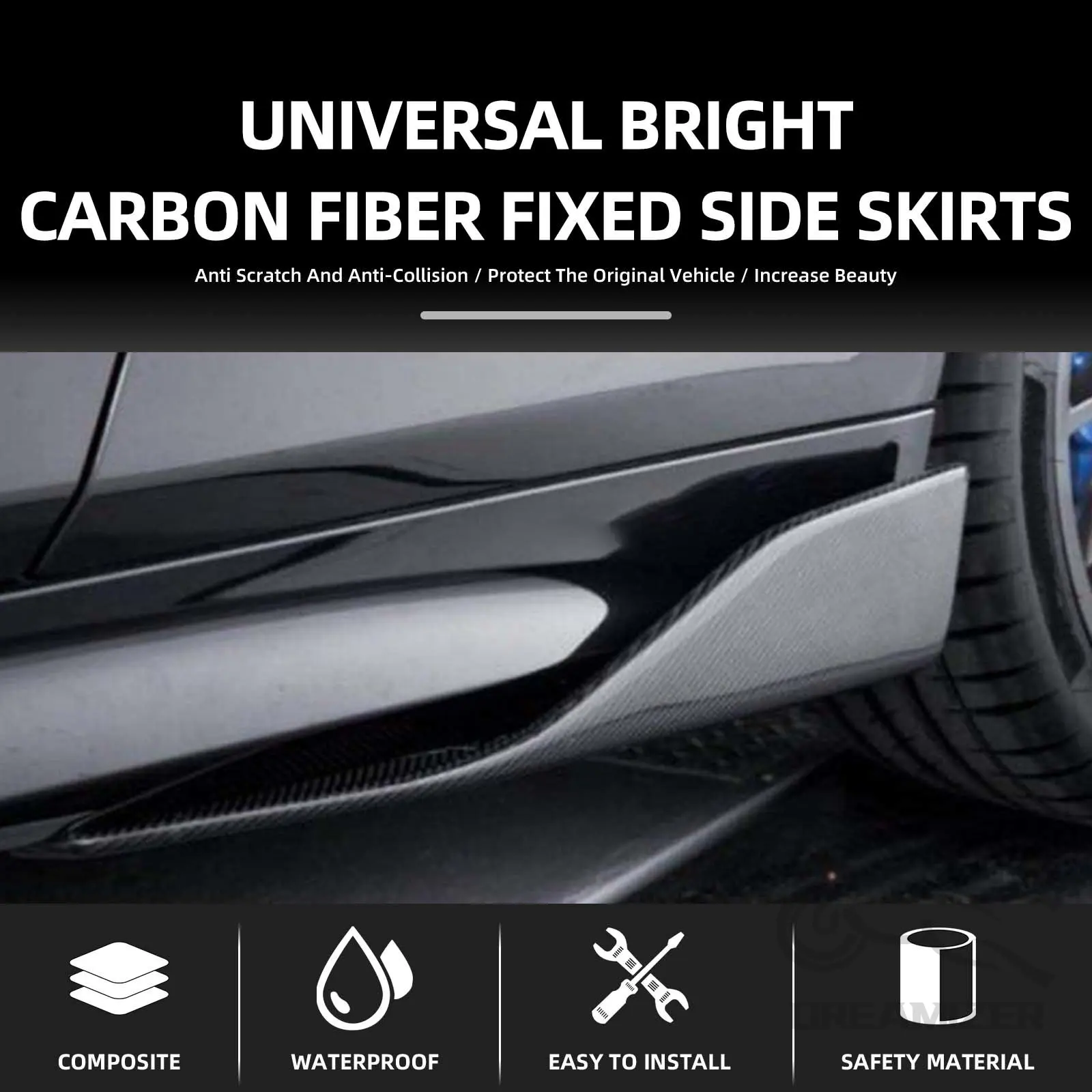 Universal-Car-Bumper-Spoiler-Divisor-de-ngulo-traseiro-Difusor-Winglet ...