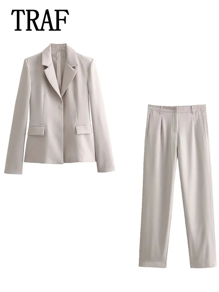 TRAF-Conjunto-de-2-piezas-para-mujer-Blazer-elegante-de-oficina-traje ...