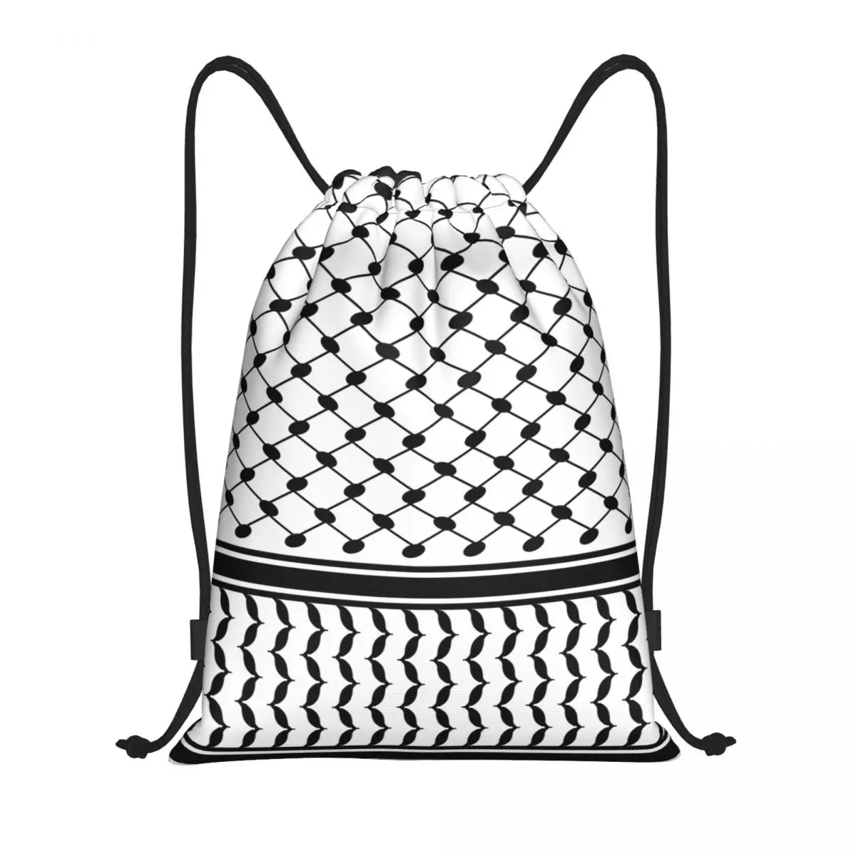 Custom Arabic Keffiyeh Traditional Pattern Drawstring Backpack Sports ...