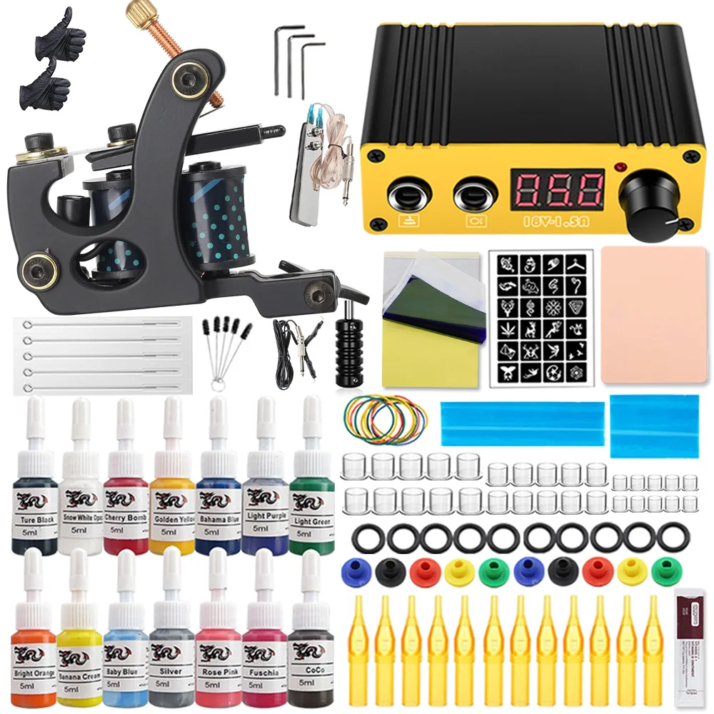 Professional-Coils-Tattoo-Machine-Kit-Coil-Tattoo-Machine-Set-with ...