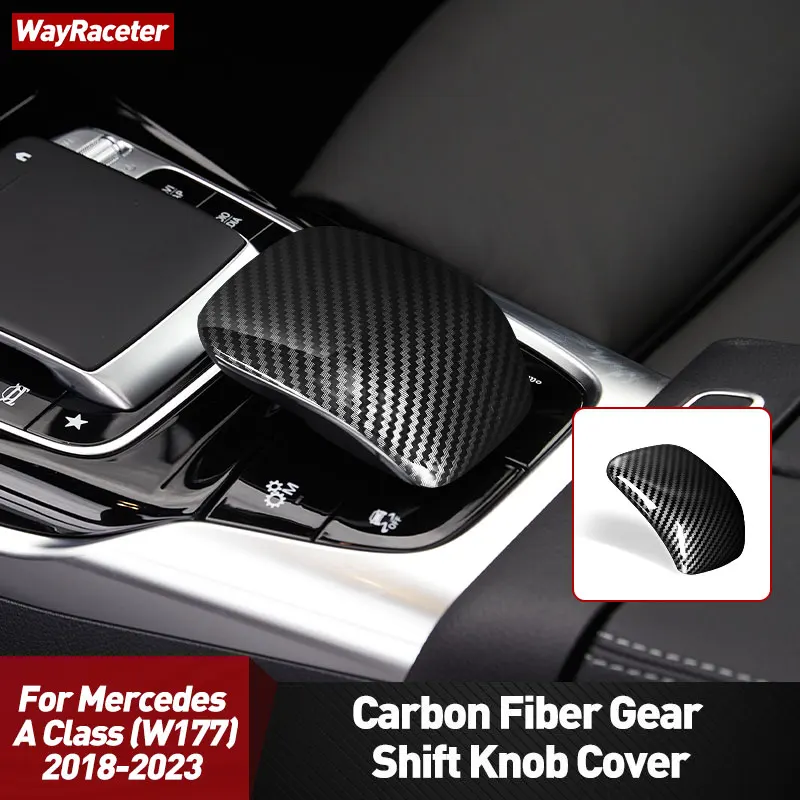 Carbon-Fiber-ABS-LHD-RHD-Car-Gear-Shift-Knob-Cover-For-Mercedes-Benz ...