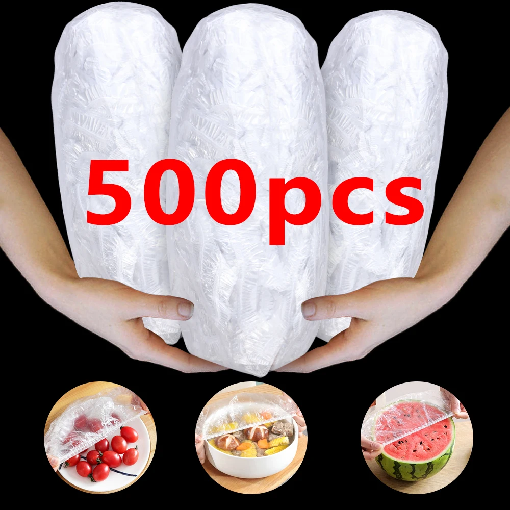 10-500pcs-Disposable-Food-Cover-Food-Grade-Plastic-Elastic-Food-Lids ...