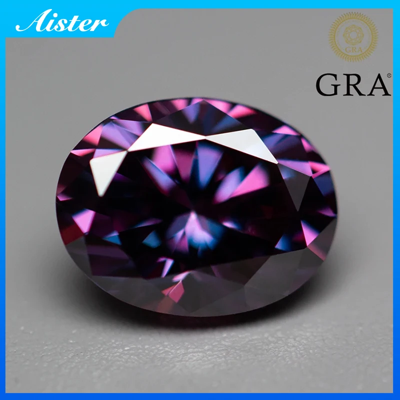 NEW-Royal-Purple-Oval-Cut-Moissanite-Stones-VVS1-Passed-Diamond-Tester ...