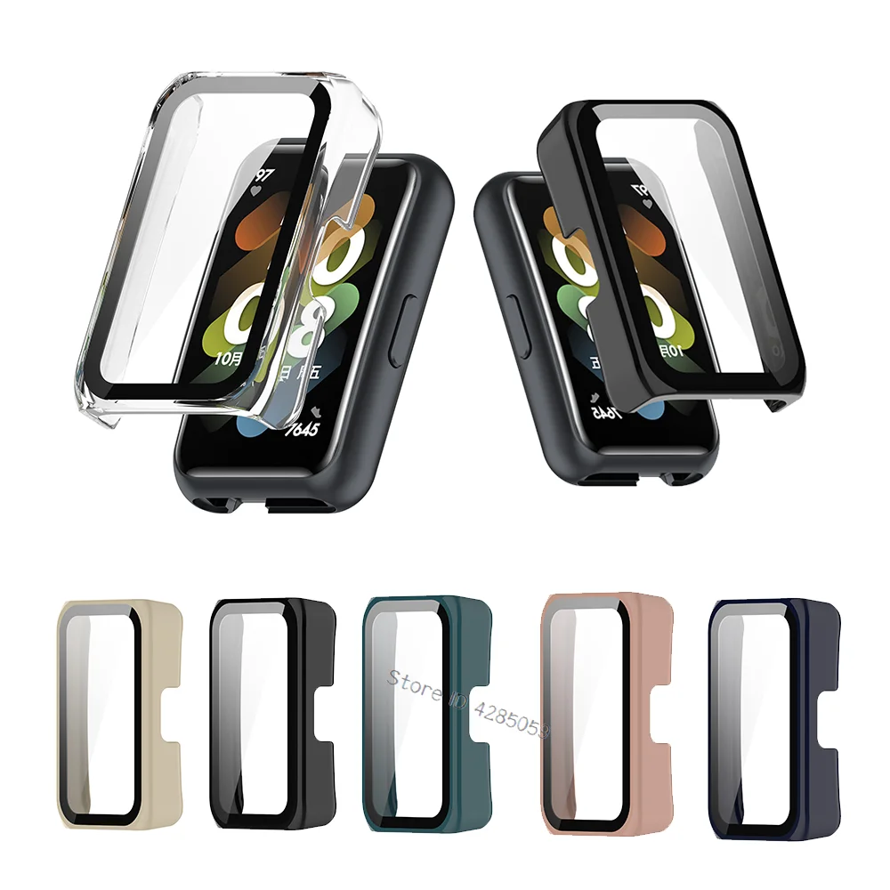 PC Protector Case Screen Protector Glass For Huawei Band 7 6 Pro Full ...