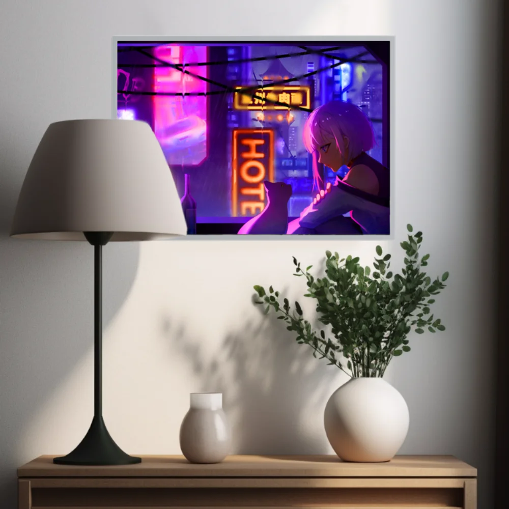 Edgerunners Neon LED Light Cyberpunk Anime 3D Effect Bedside Lamp Room ...