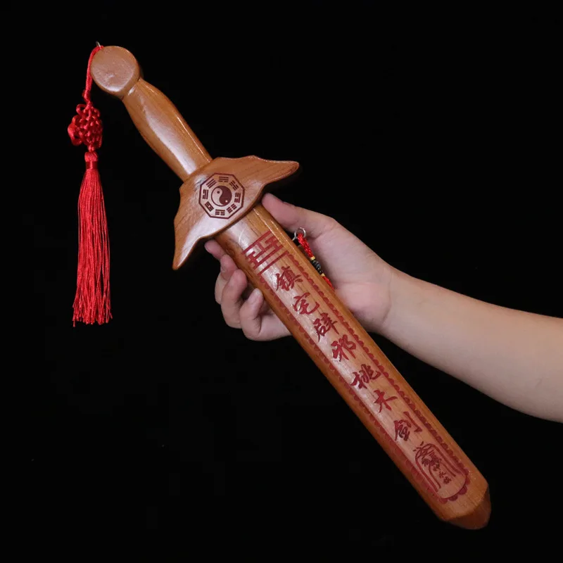 Wood-Mahogany-Sword-Katana-Sword-Safe-Carve-Handicraft-Peach-Wood-Toy ...