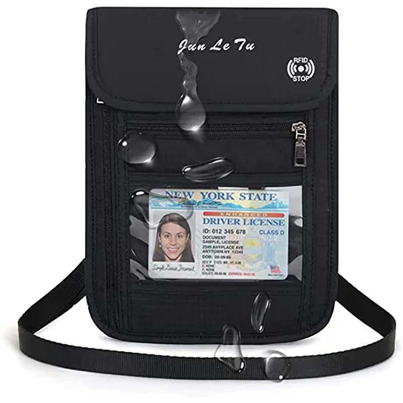 RFID-Card-Protection-Travel-Passport-Holder-Neck-Bag-Nylon-Wallet-ID ...