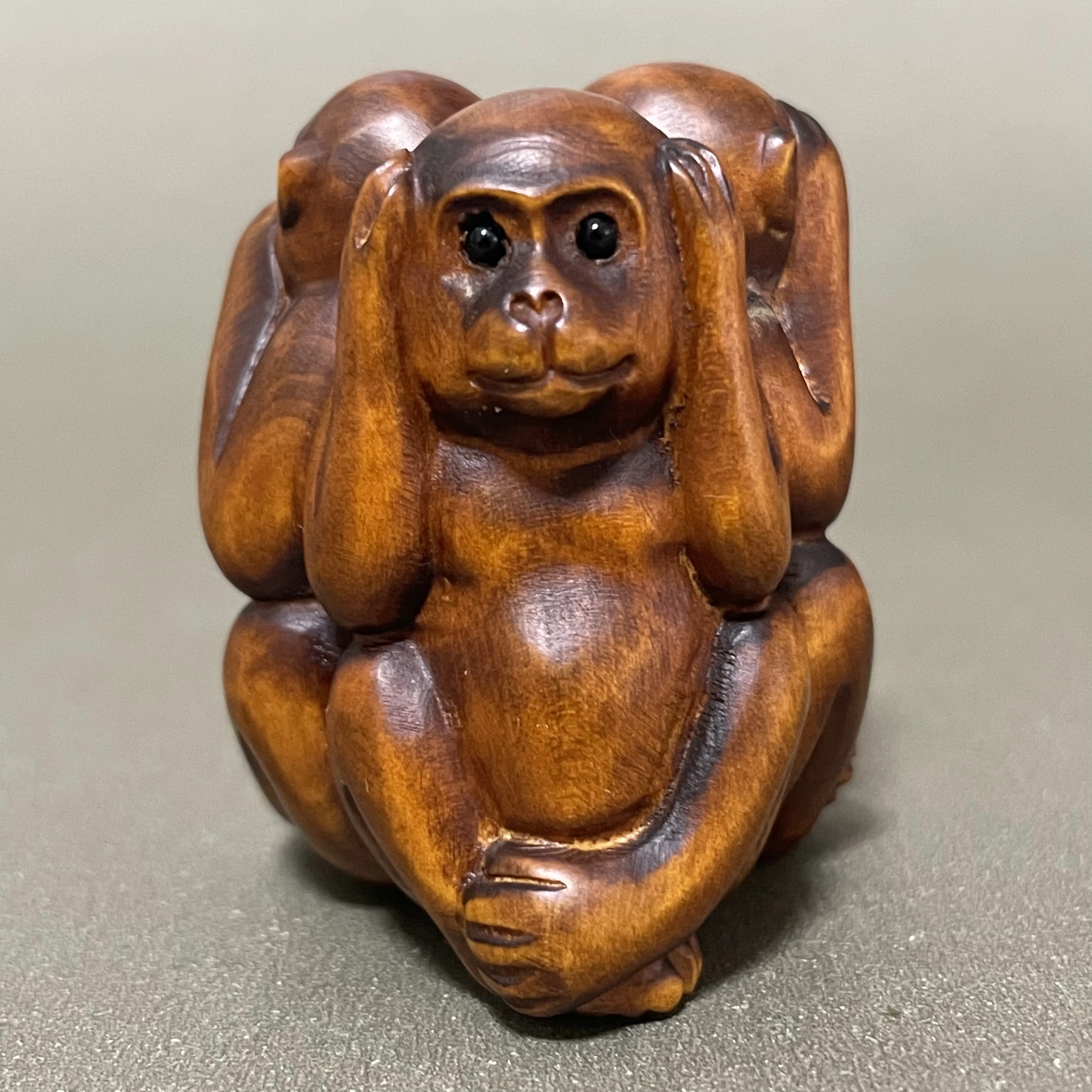 CQ019-2-Hand-Carved-Japanese-Boxwood-Netsuke-Figurine-Carving-3-No-Evil ...