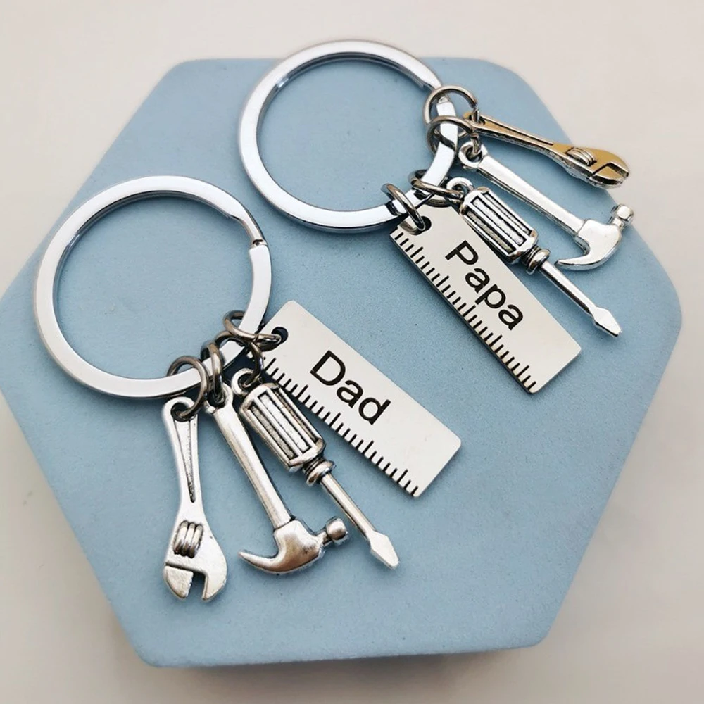 Funny-Grandpa-Papa-Keychain-Men-Stainless-Steel-Daddy-Wrench-Hammer ...