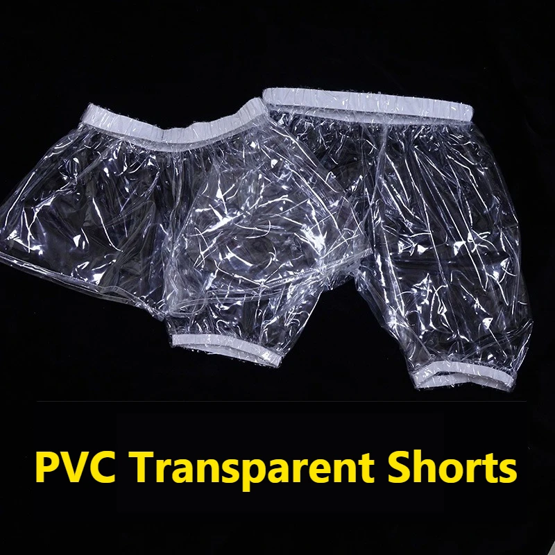 Transparent Shorts Soft Silent Thickened PVC Sports Plastic Pants Women ...