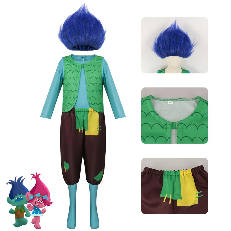 Anime Printed Cosplay Costume Boys Trolls Branch Poppy Top Pants Set ...