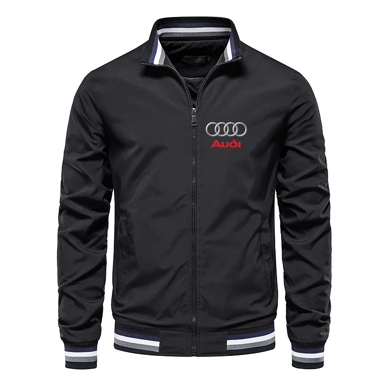 2023 New Mens Audi Print Jacket Motorcycle Racing Jacket Fashion Bomber ...