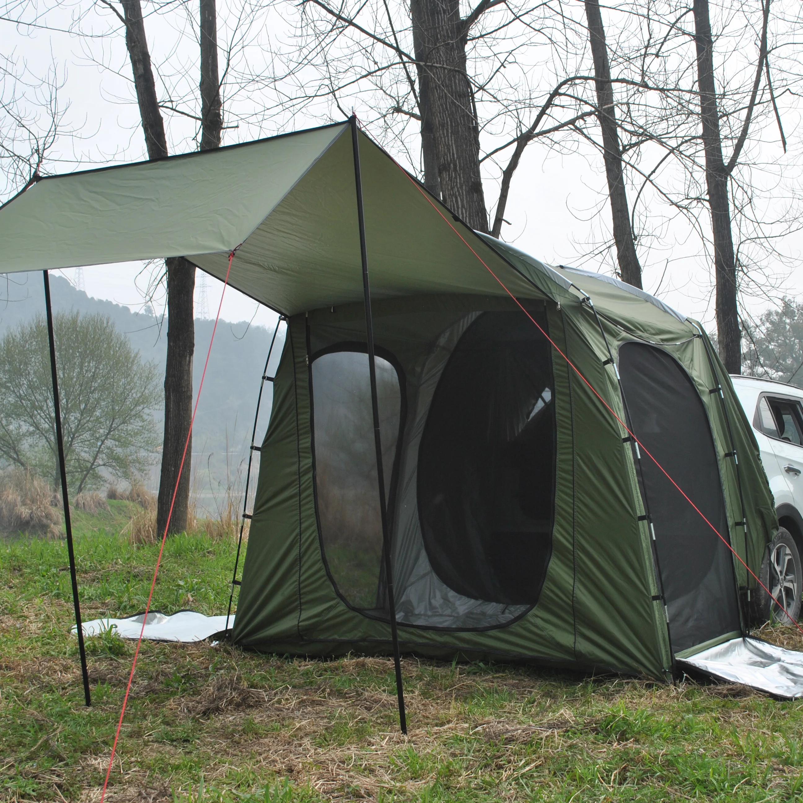 Waterproof-Car-Tailgate-Tent-Vehicle-SUV-Tent-with-Big-Awning-Car-Rear ...