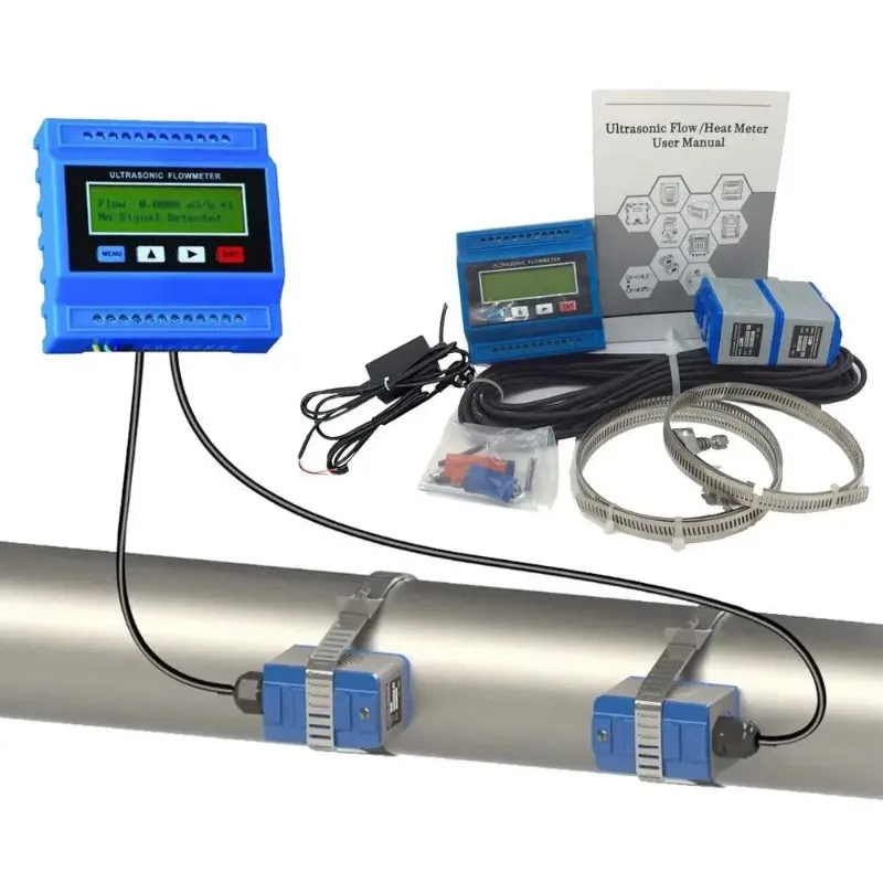 Ultrasonic Flow Meter Power Adapter DN15-100mm Clamp On Transducers ...