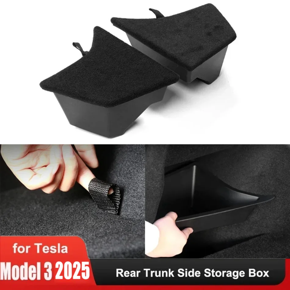 Trunk Side Storage Box for Tesla Model 3 Highland 2024-2025 TPE Cargo ...