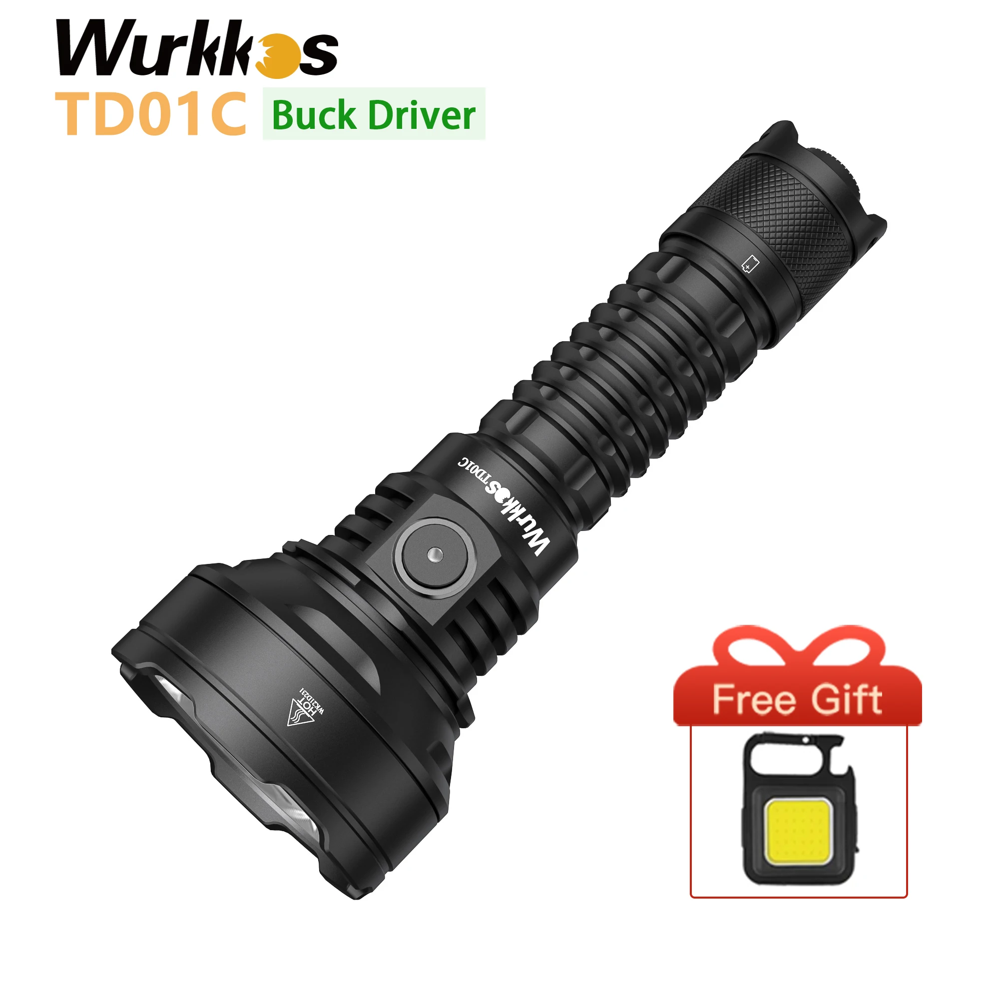 Wurkkos-TD01C-21700-Rechargeable-Tactical-Flashlight-LED-USB-C-1800Lm ...