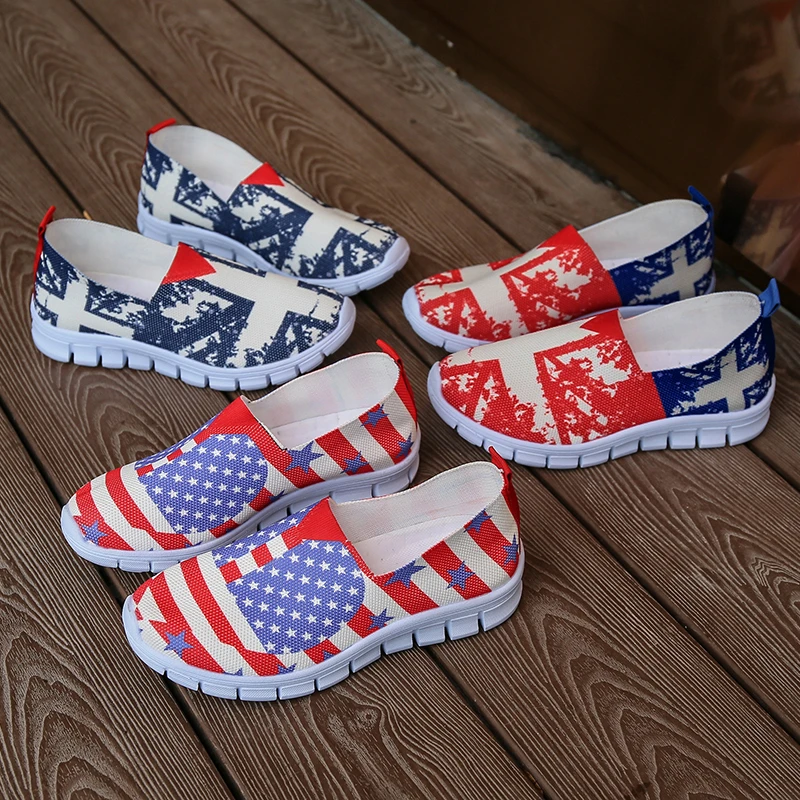 American Flag Wedge Shoes