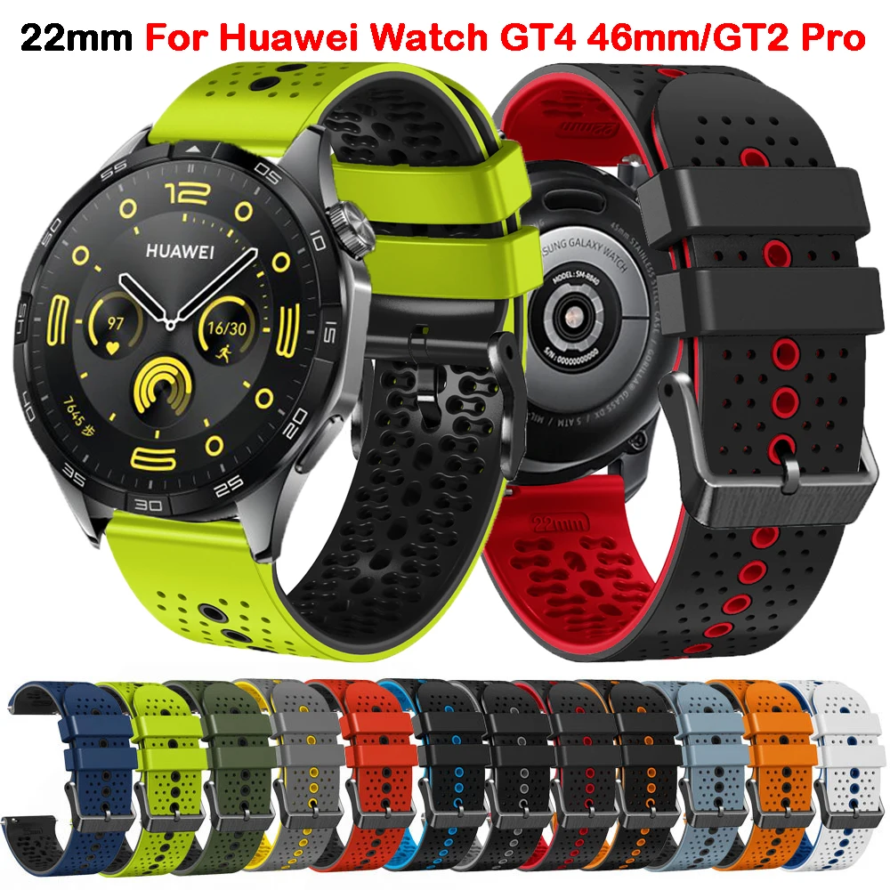 22mm-Silicone-Correa-Strap-For-HUAWEI-WATCH-GT4-GT-4-46mm-GT2-GT3-GT-2 ...